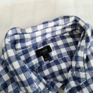 J. Crew | Tops | J Crew Half Button Up Gingham Plaid Shirt | Poshmark